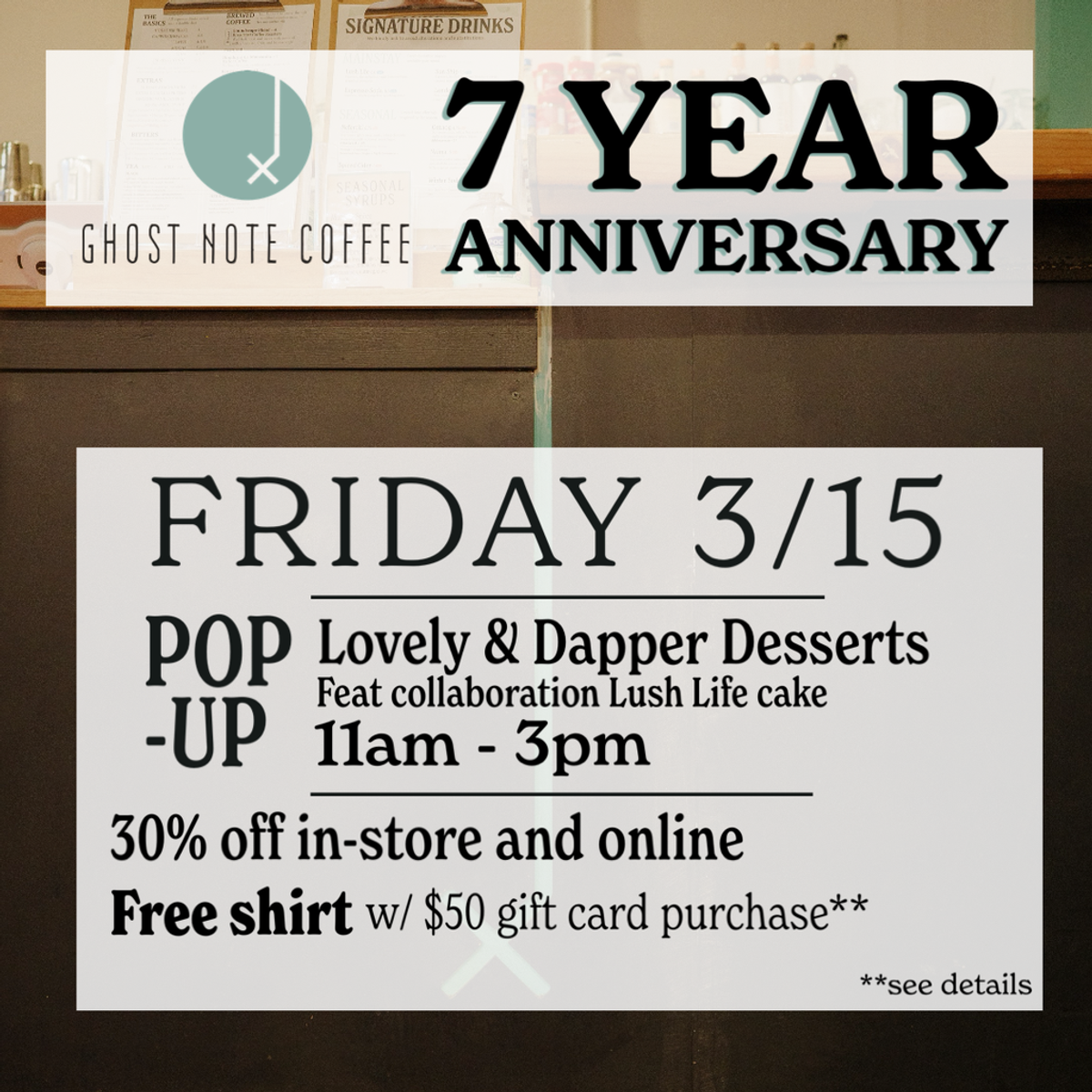 Ghost Note Coffee 7 Year Anniversary at Ghost Note Coffee in Seattle ...