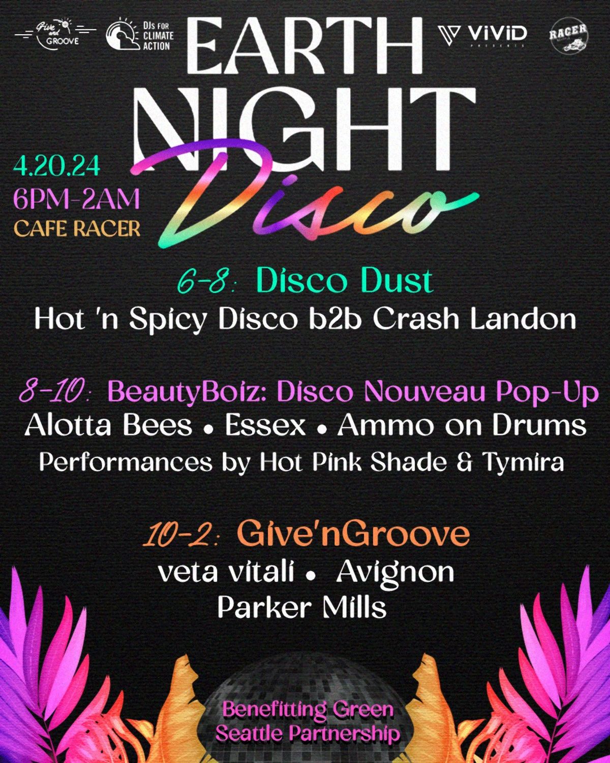 Earth Night Disco at Cafe Racer in Seattle, WA - Saturday, April 20 ...