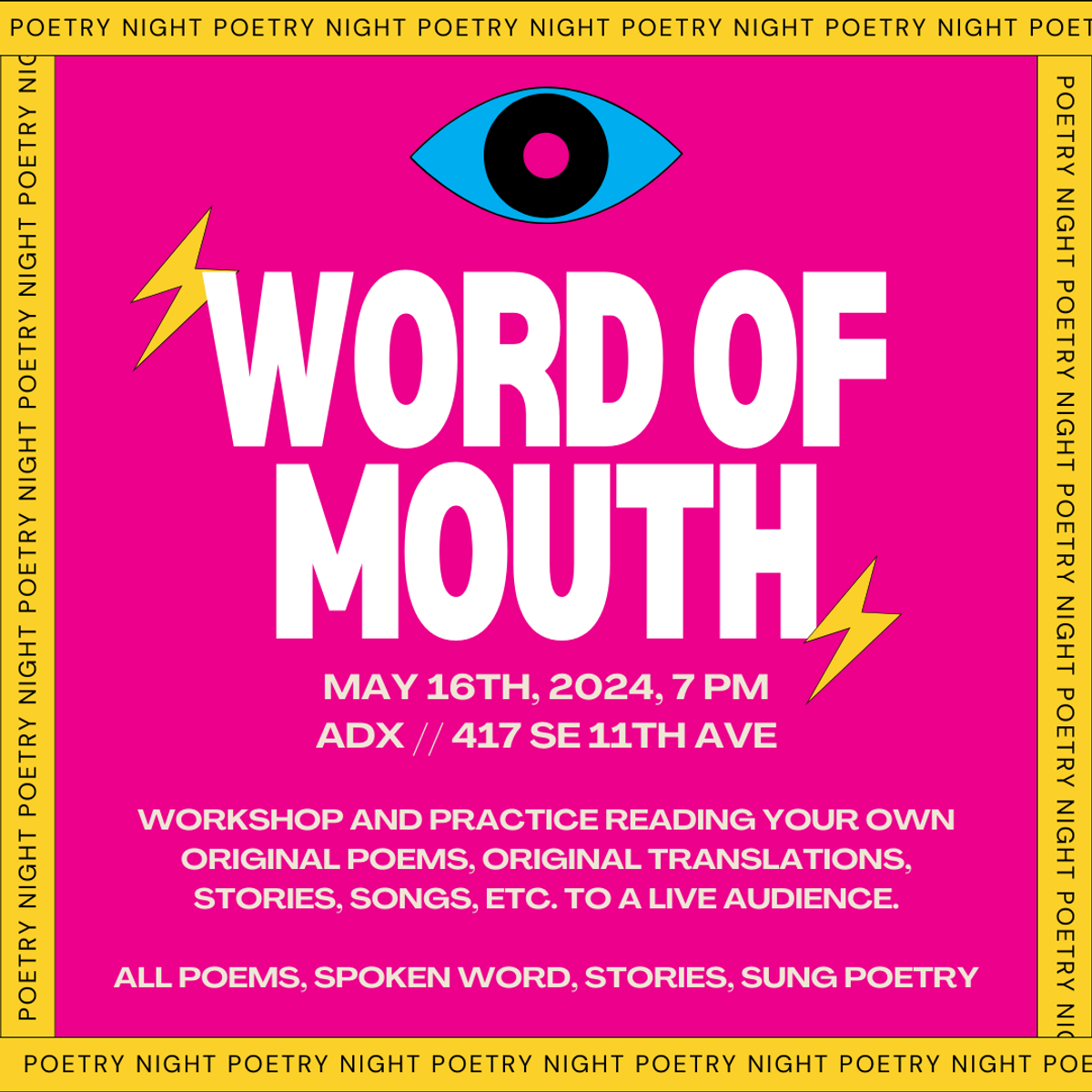 Poetry Night at Art Design Xchange (ADX) in Portland, OR - Thursday ...