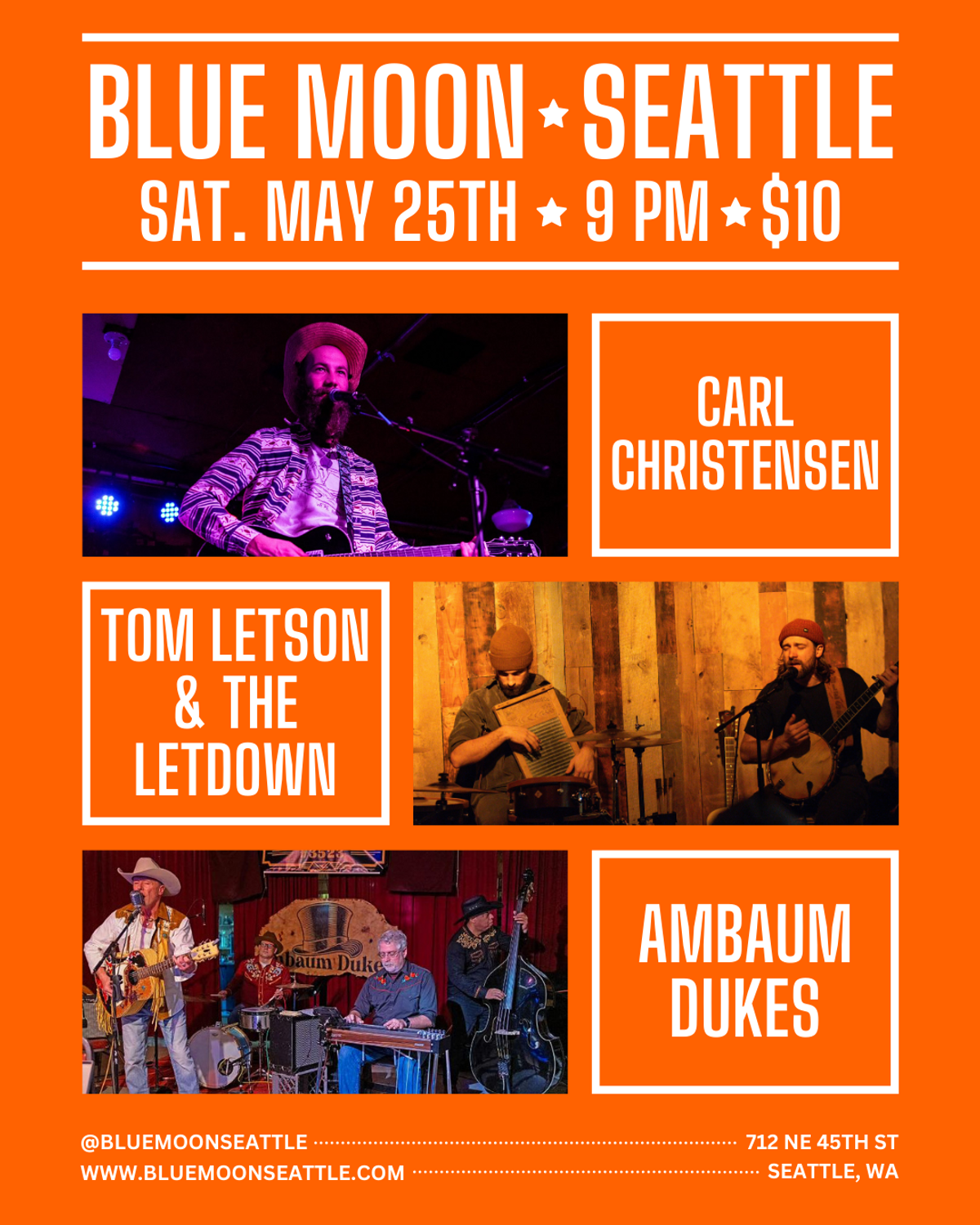 Tom Letson & The Letdown, Carl Christensen, and The Ambaum Dukes at ...