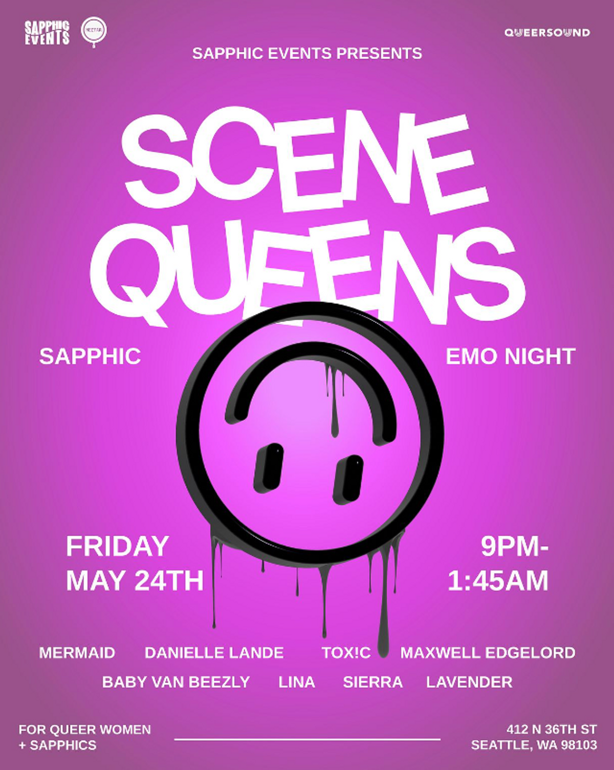 Scene Queens: Sapphic Emo Party at Nectar in Seattle, WA - Friday, May ...