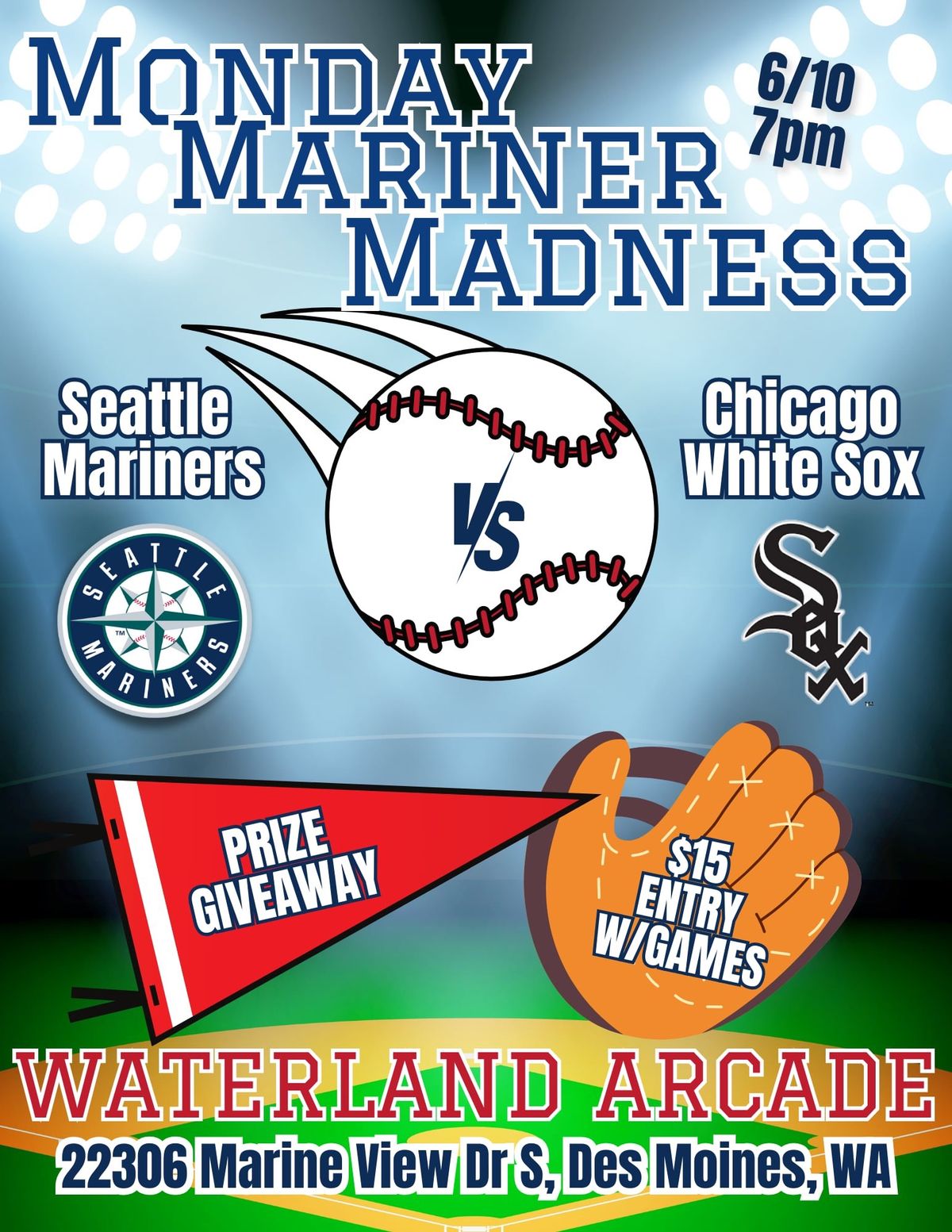 Monday Mariner Madness at Waterland Arcade in Des Moines, WA - Monday ...