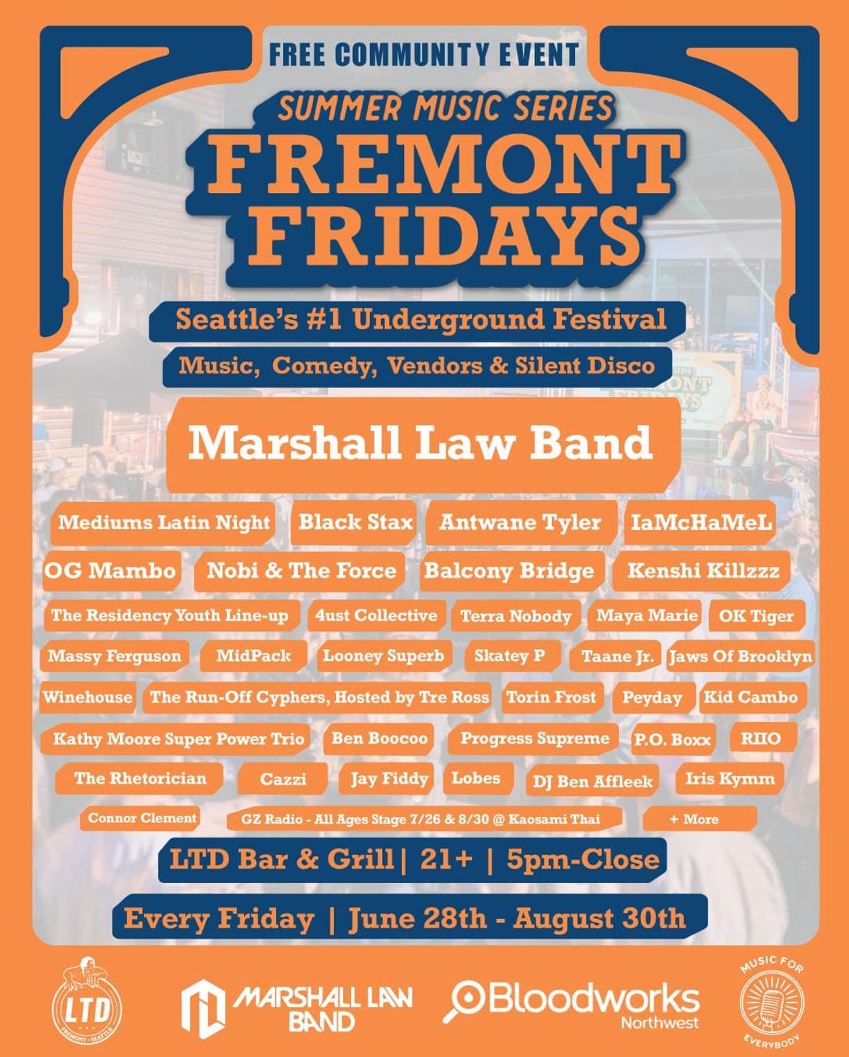 Fremont Fridays Summer Music Series at LTD Bar and Grill in Seattle, WA ...