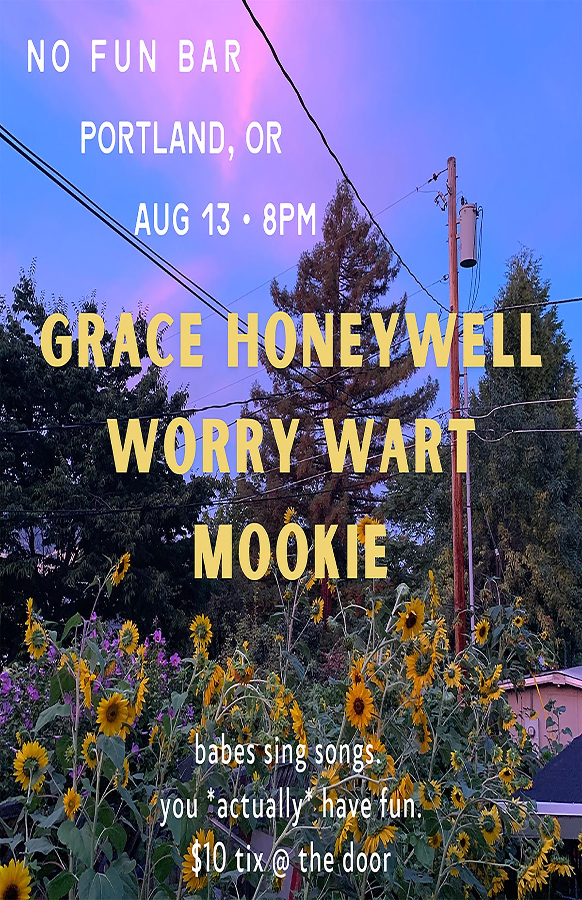 Grace Honeywell, Worry Wart, and Mookie at No Fun in Portland, Oregon ...