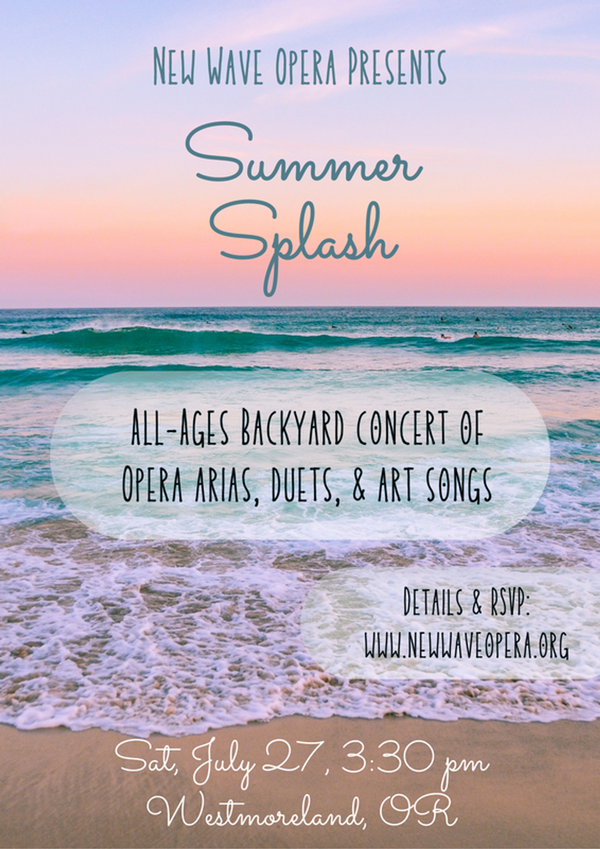 Summer Splash: all-ages backyard concert of opera arias, duets, and art ...