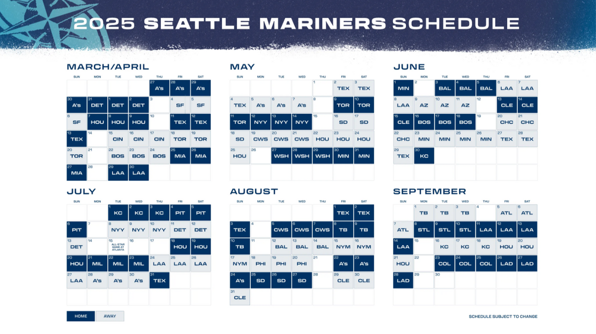 Seattle Mariners 2025 Home Games at T-Mobile Park in Seattle, WA ...
