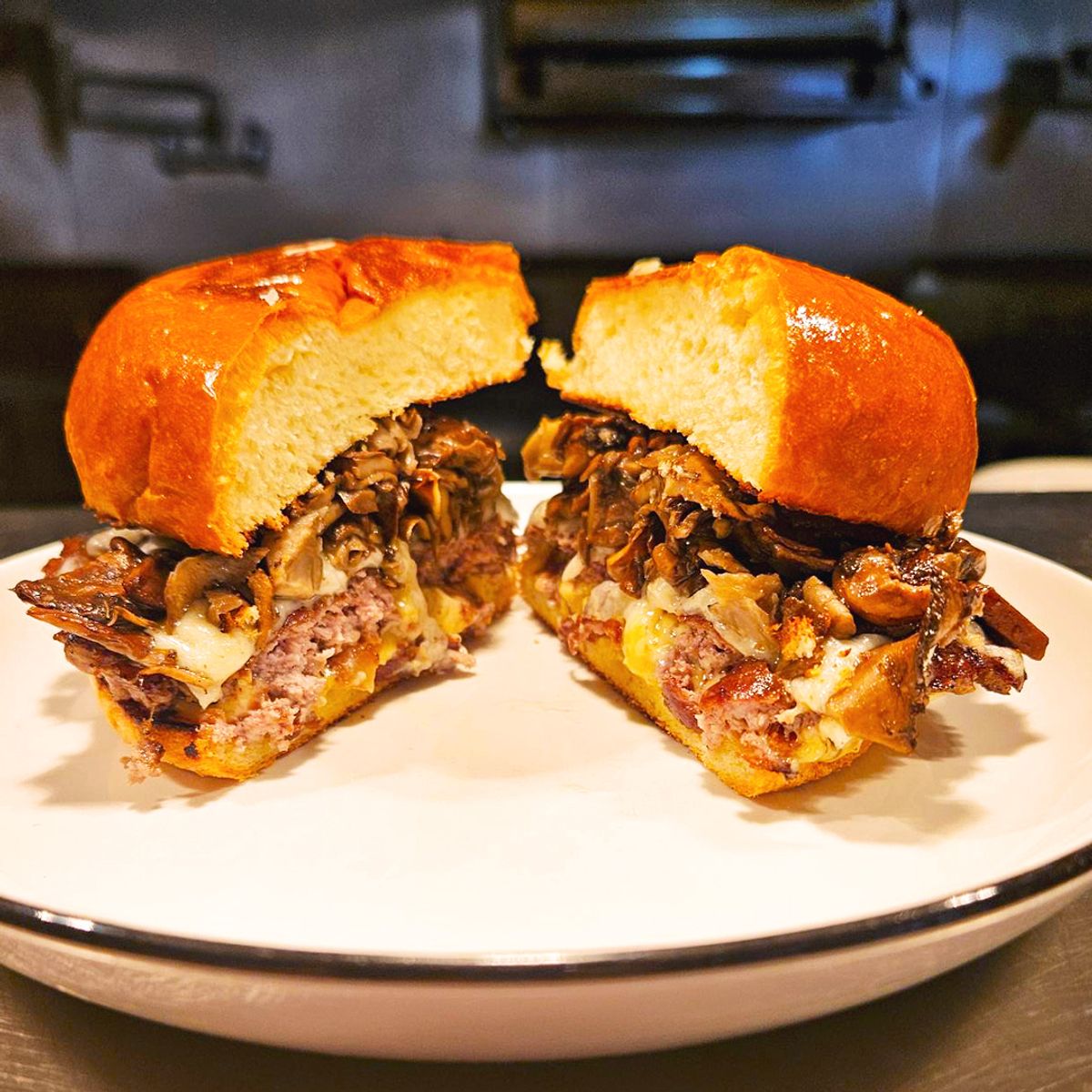 Uncle Andy's Mushroom Swiss Smash at The Tavern at Heathman in Portland ...