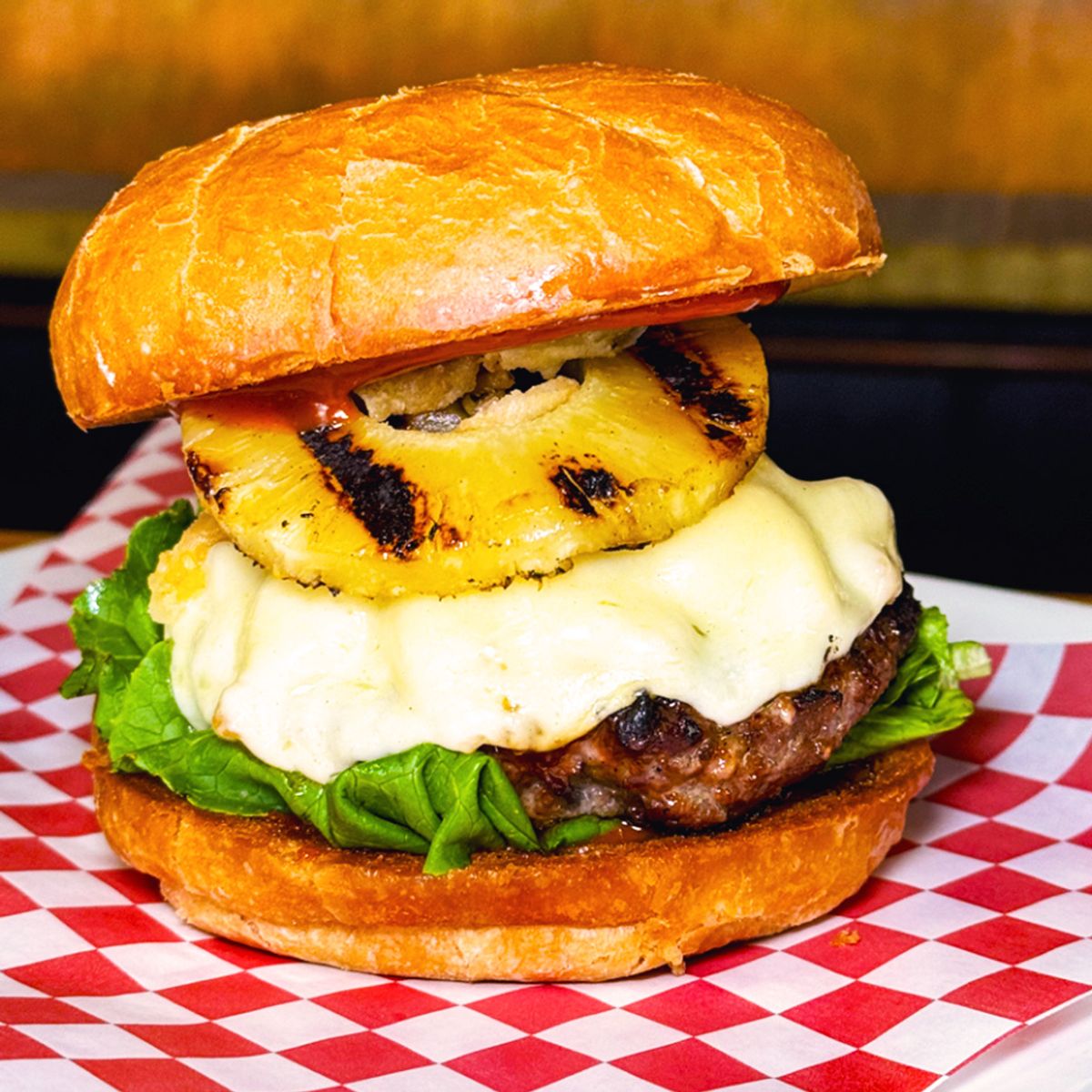 The FOMO Teriyaki Burger with Grilled Pineapple at Culmination Brewing ...