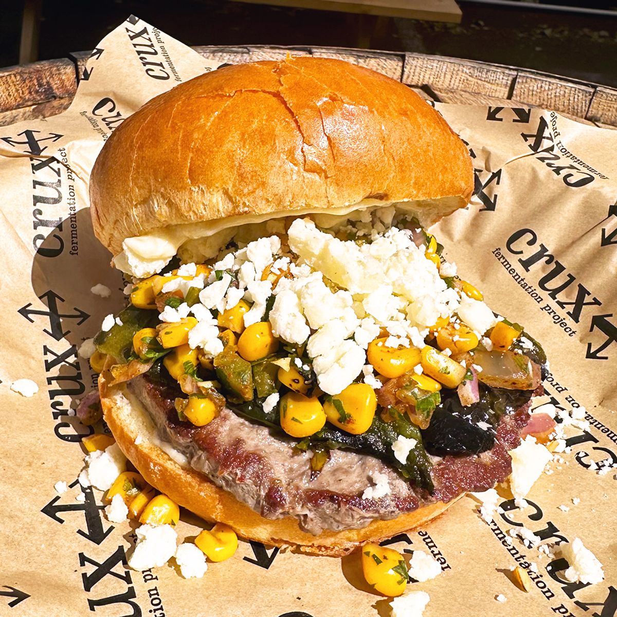 Hatch Chile Burger at Crux Portland Pub in Portland, OR - Multiple ...