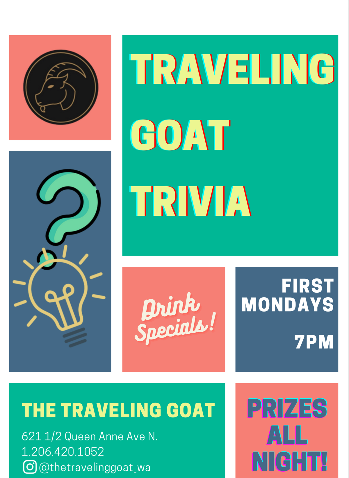 Guess What? Trivia! at The Traveling Goat in Seattle, WA - Monday ...
