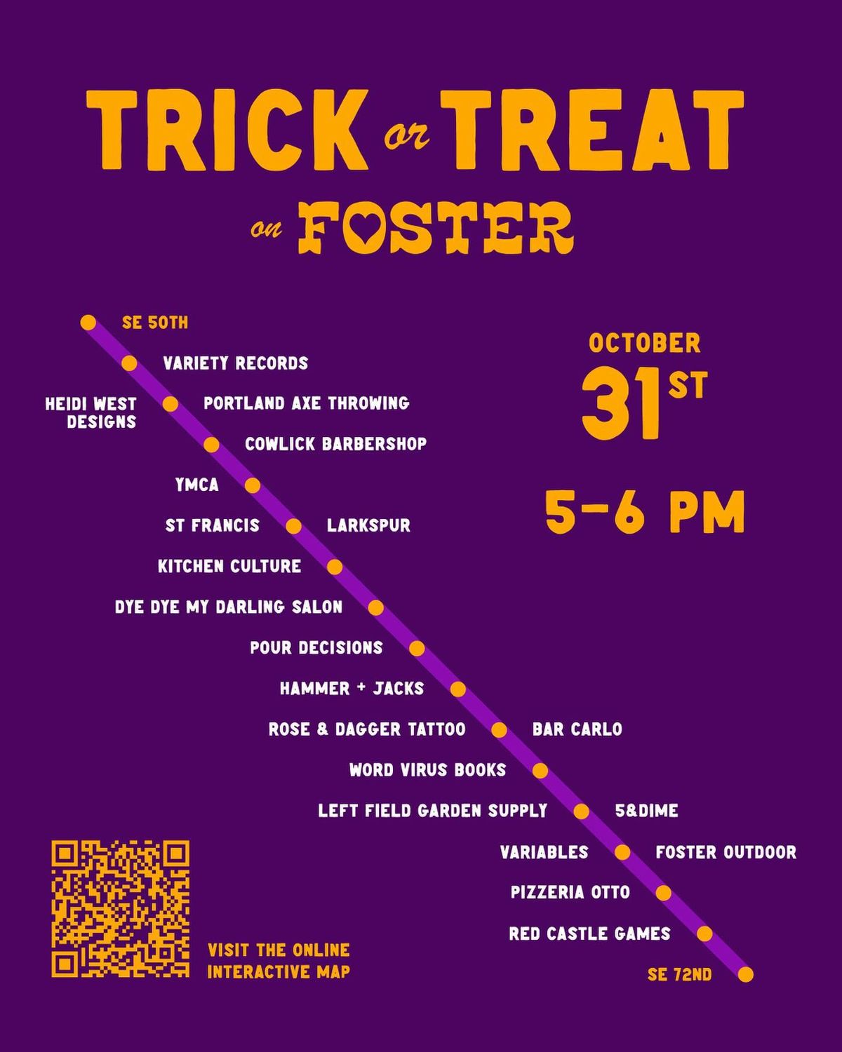 Trick-or-Treat on Foster at Foster Row in Portland, Oregon - Thursday ...