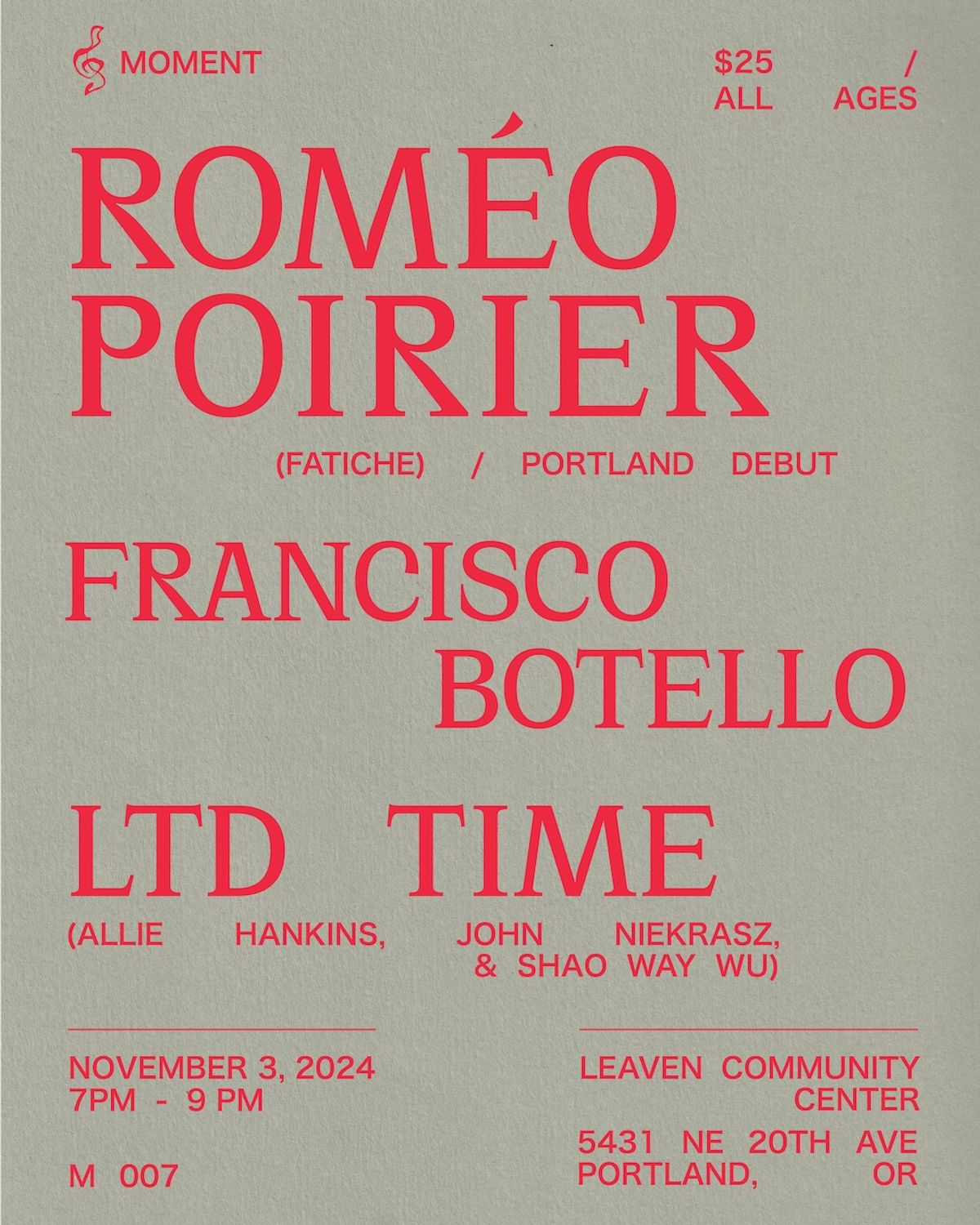 Roméo Poirier, LTD Time (Allie Hankins, Shao Way Wu, and John Niekrasz ...