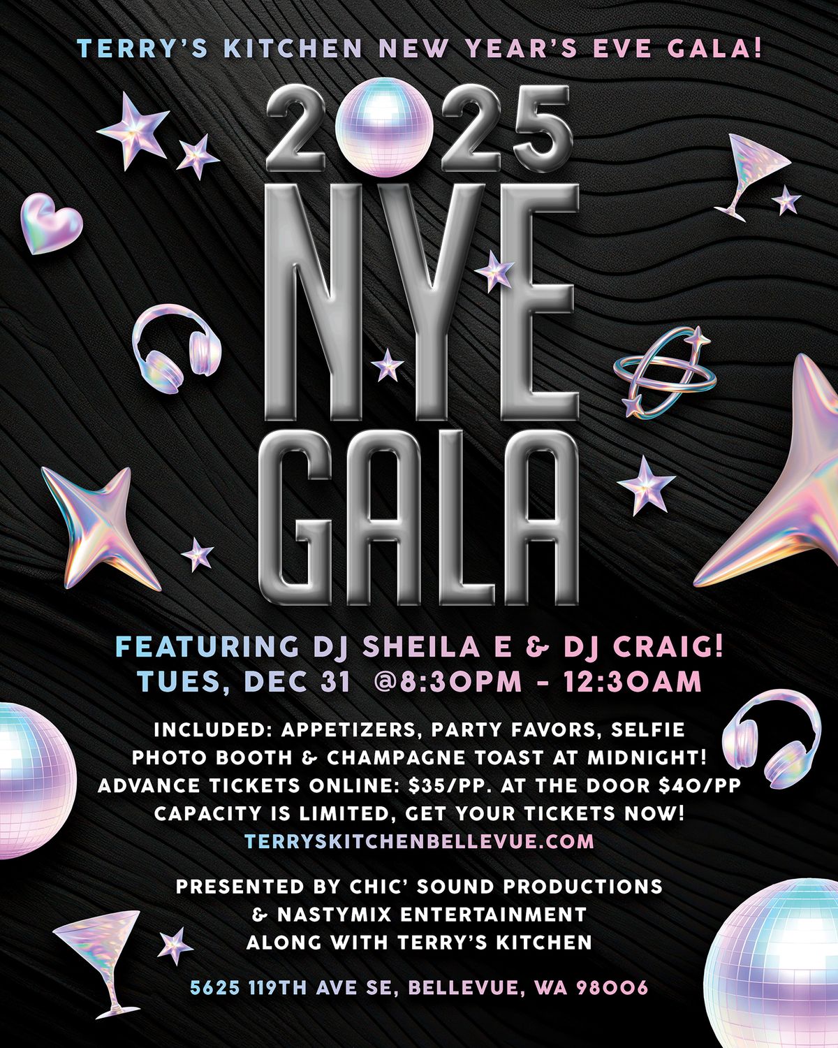 New Year's Eve Gala Featuring DJ Sheila E & DJ Craig at Terry's Kitchen ...