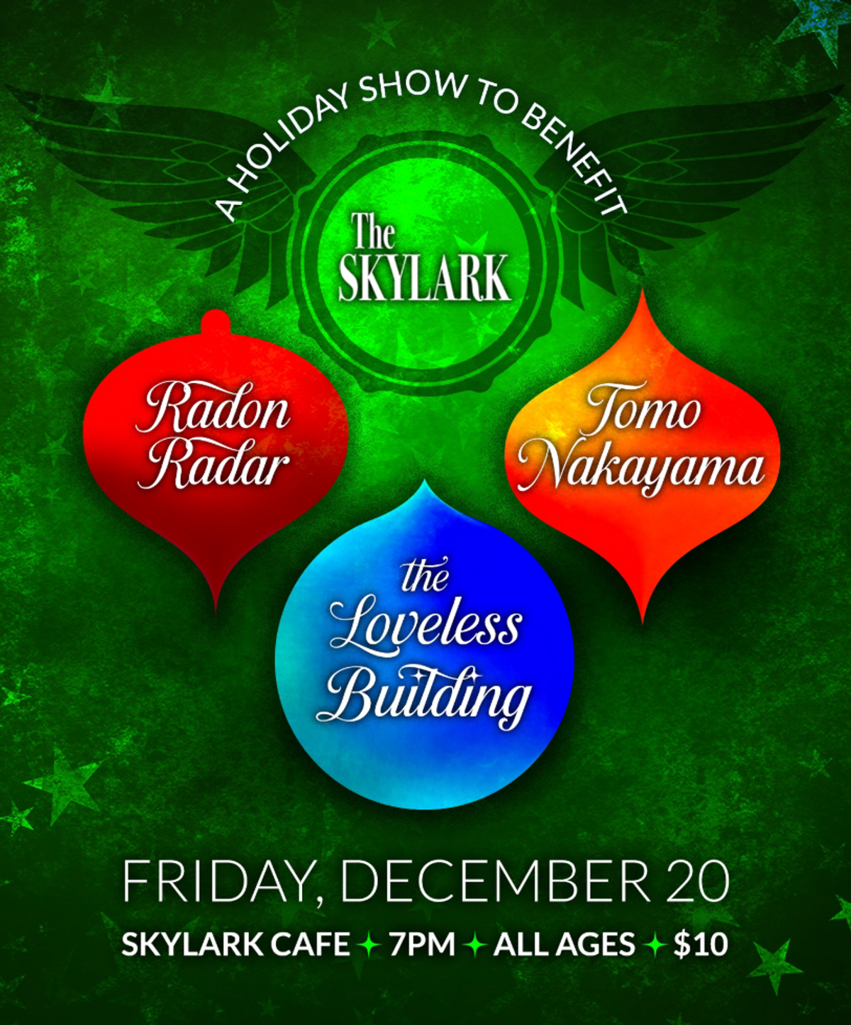 A Holiday Benefit Show for The Skylark: Tomo Nakayama, Radon Radar, and ...