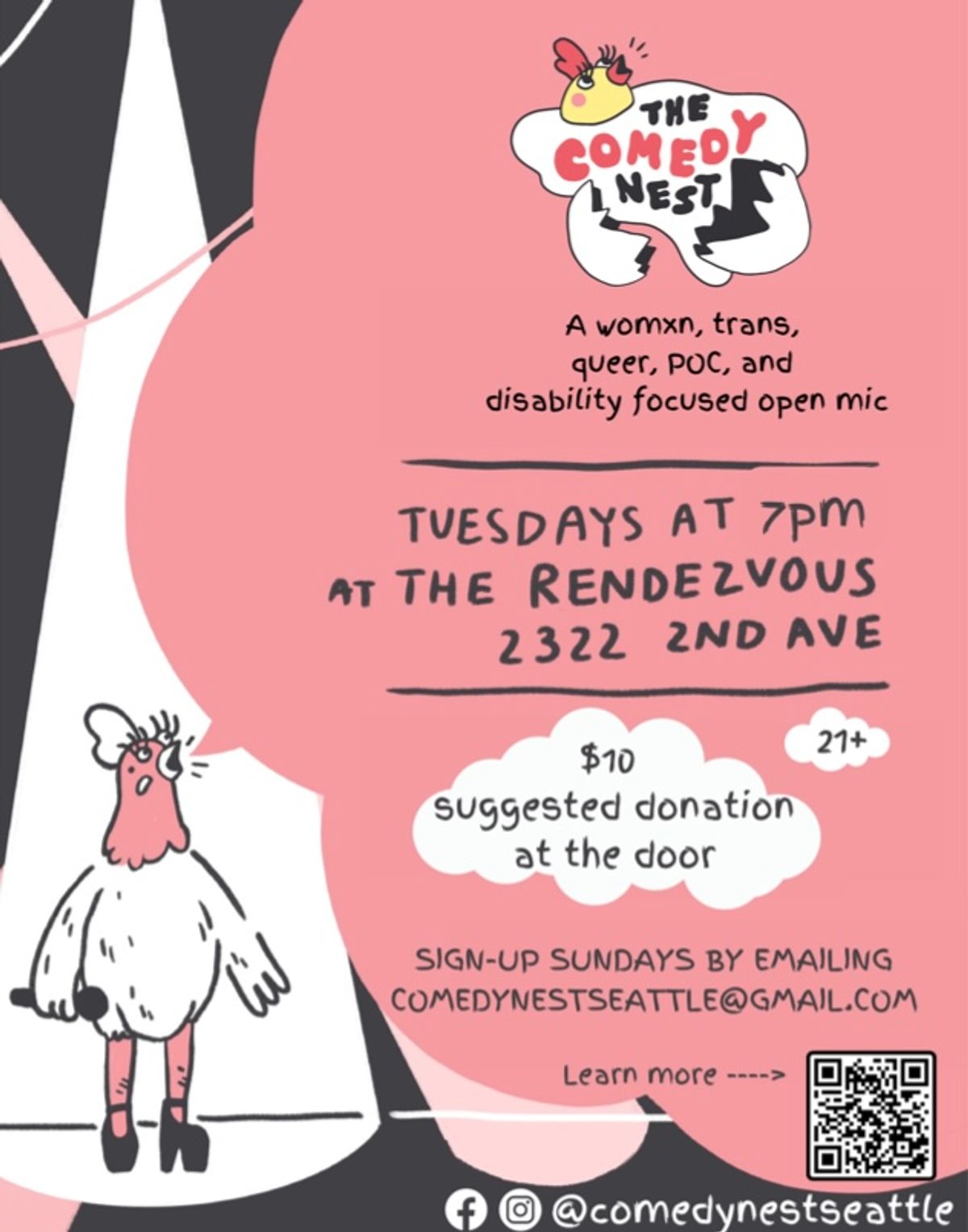 The Comedy Nest at Rendezvous in Seattle, WA - Every Tuesday - EverOut ...