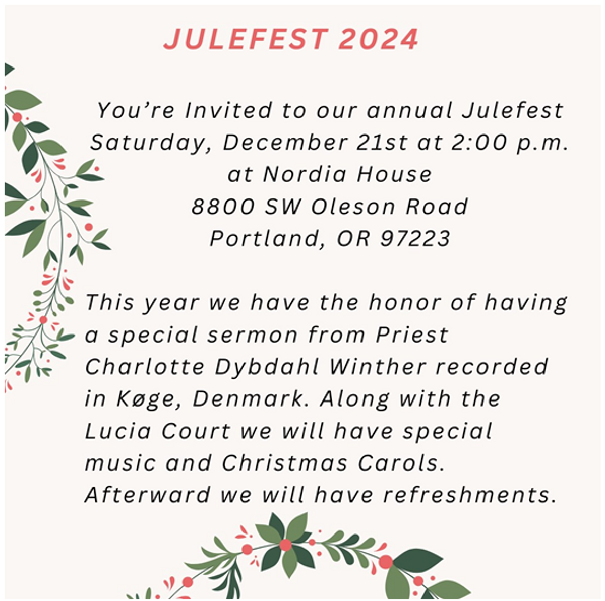 Julefest 2025 (Danish Christmas Celebration) at Nordic Northwest in ...