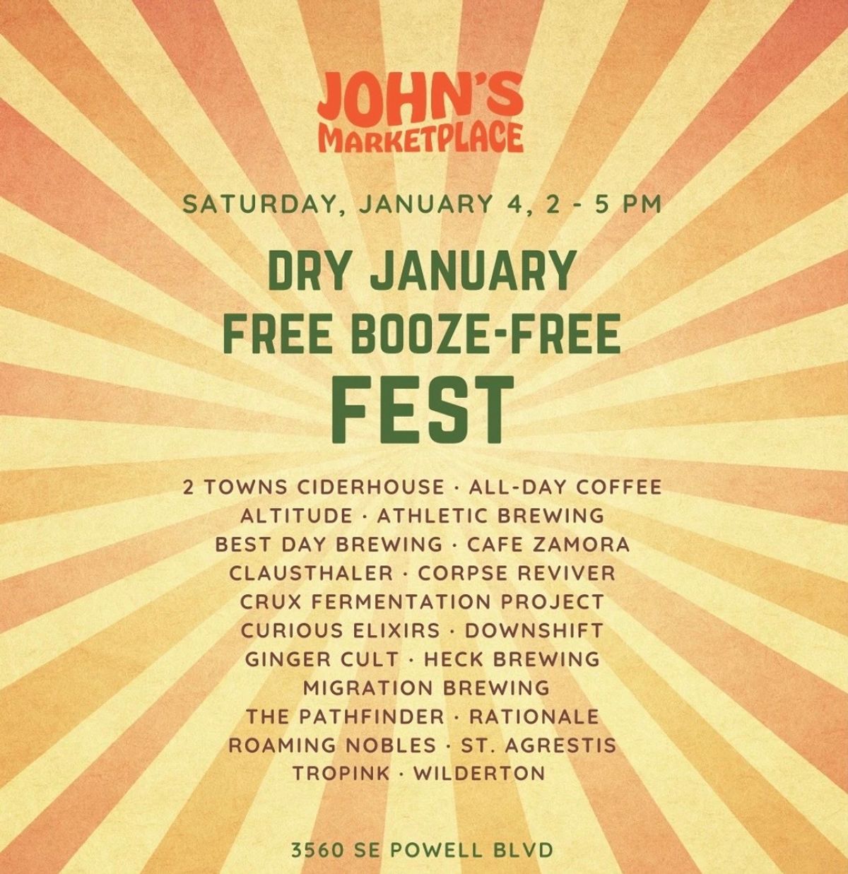 Dry January Free Booze-Free Fest at John's Marketplace in Portland ...