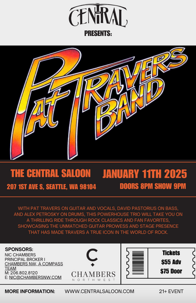 The Pat Travers Band at Central Saloon in Seattle, WA - Saturday ...