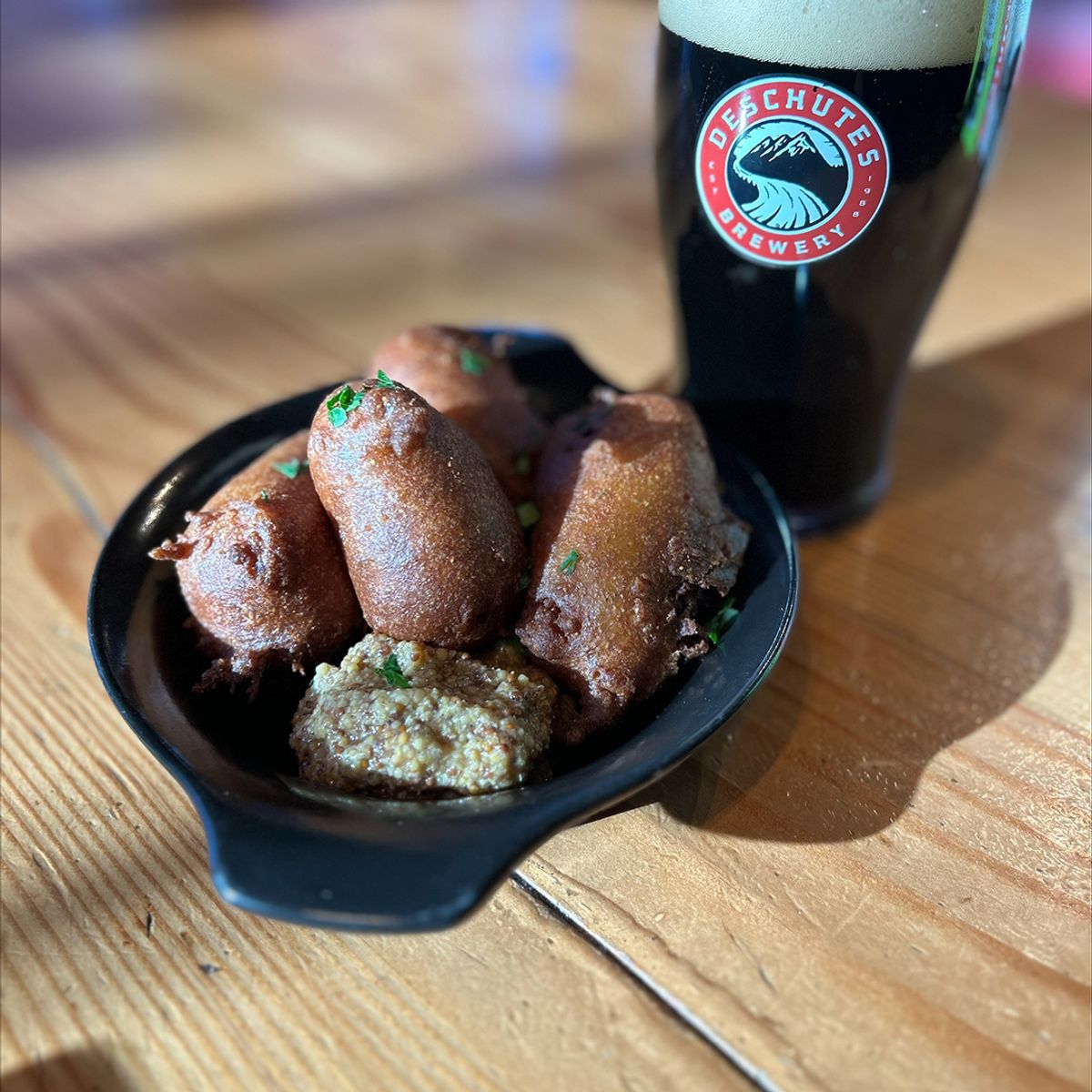 BBP Sausage Corn Dogs at Deschutes Brewery & Public House in Portland ...