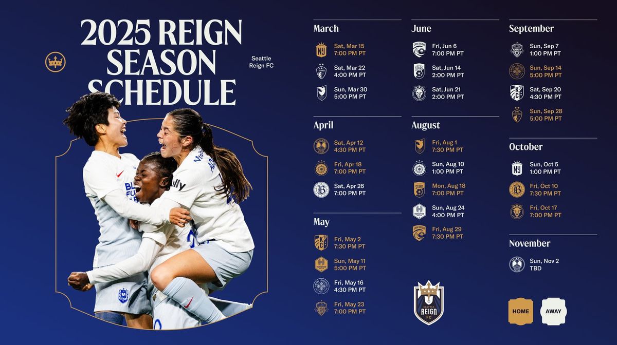 Seattle Reign FC 2025 Home Games at Lumen Field in Seattle, WA ...