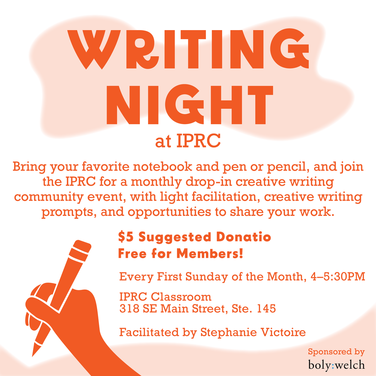 Writing Night at Independent Publishing Resource Center (IPRC) in ...