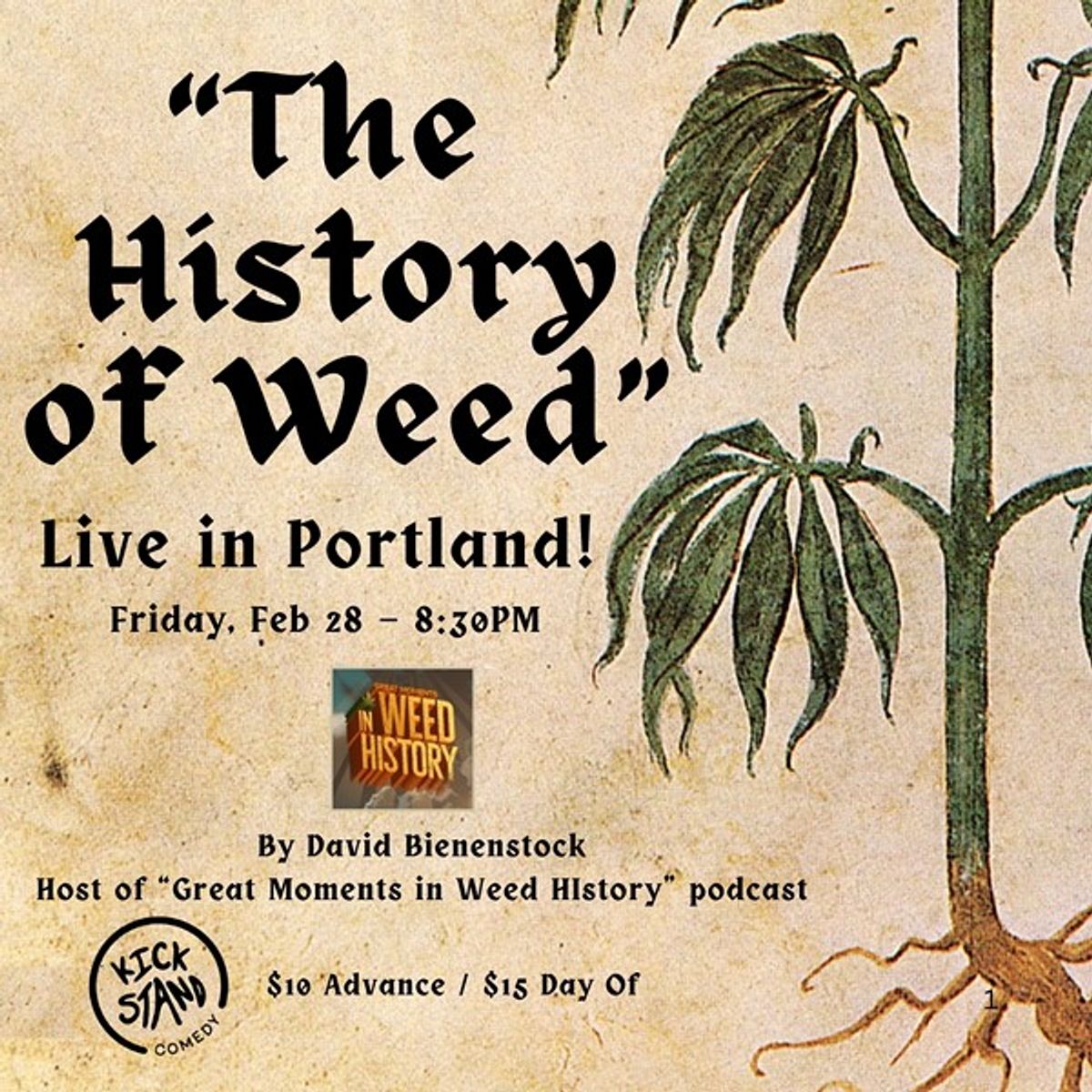 The History of Weed at Kickstand Comedy in Portland, Oregon - Friday ...
